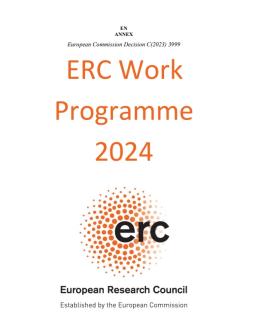 WorkProgramme ERC 2024 adoptado por la CE hoy | Horizonte Europa